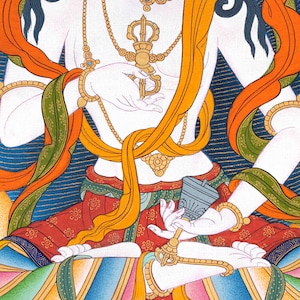 Vajrasattva in Tibetan Buddhist Thanka Painting I Refined Traditional ...