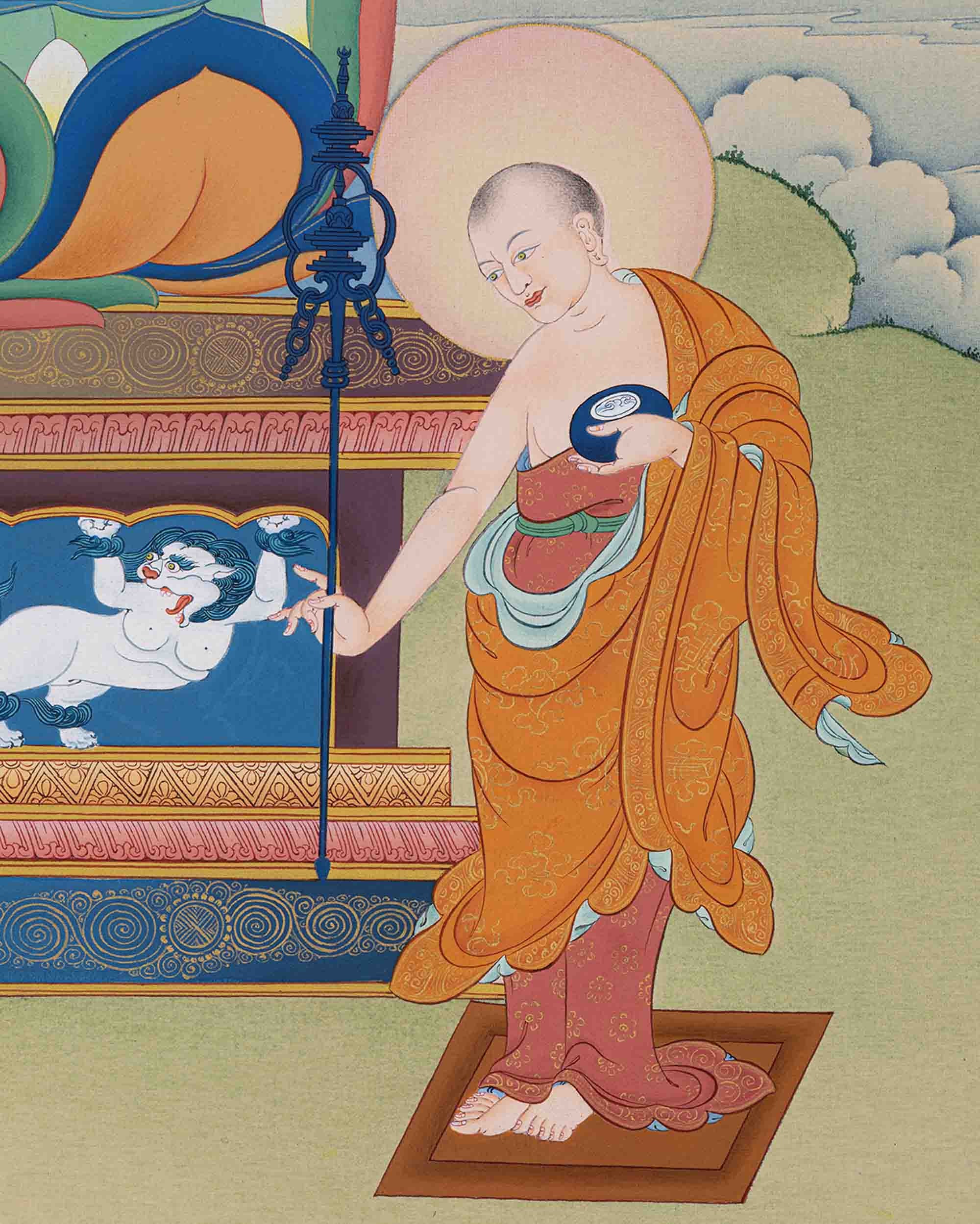 Buddha Shakyamuni With Two Disciples, Maudgalyayana & Sariputra in ...