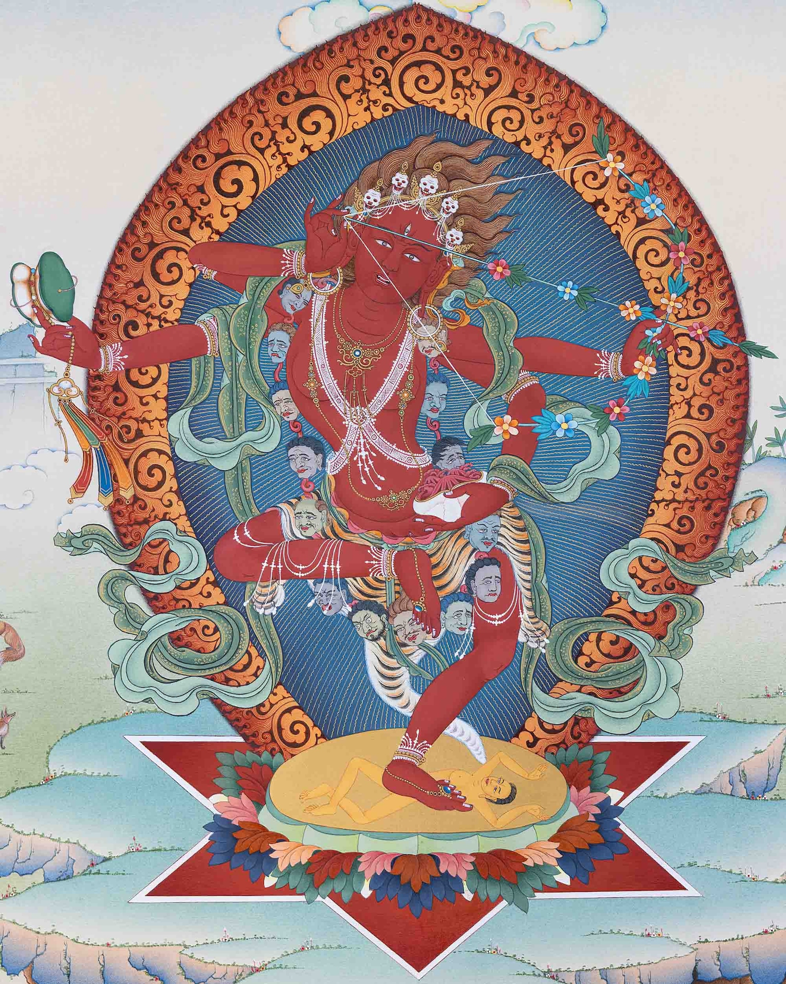 Kurukulle in Traditional Thangka Painting Semi-wrathful - Etsy