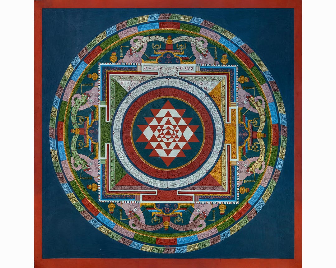 Shri Yantra Mandala Thangka I Himalayan Art I Handpainted Thangka I ...