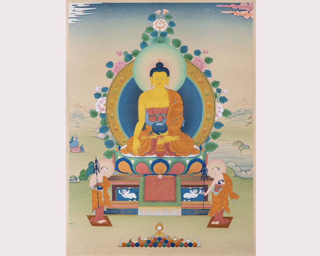 Buddha Shakyamuni With Two Disciples, Maudgalyayana & Sariputra in ...