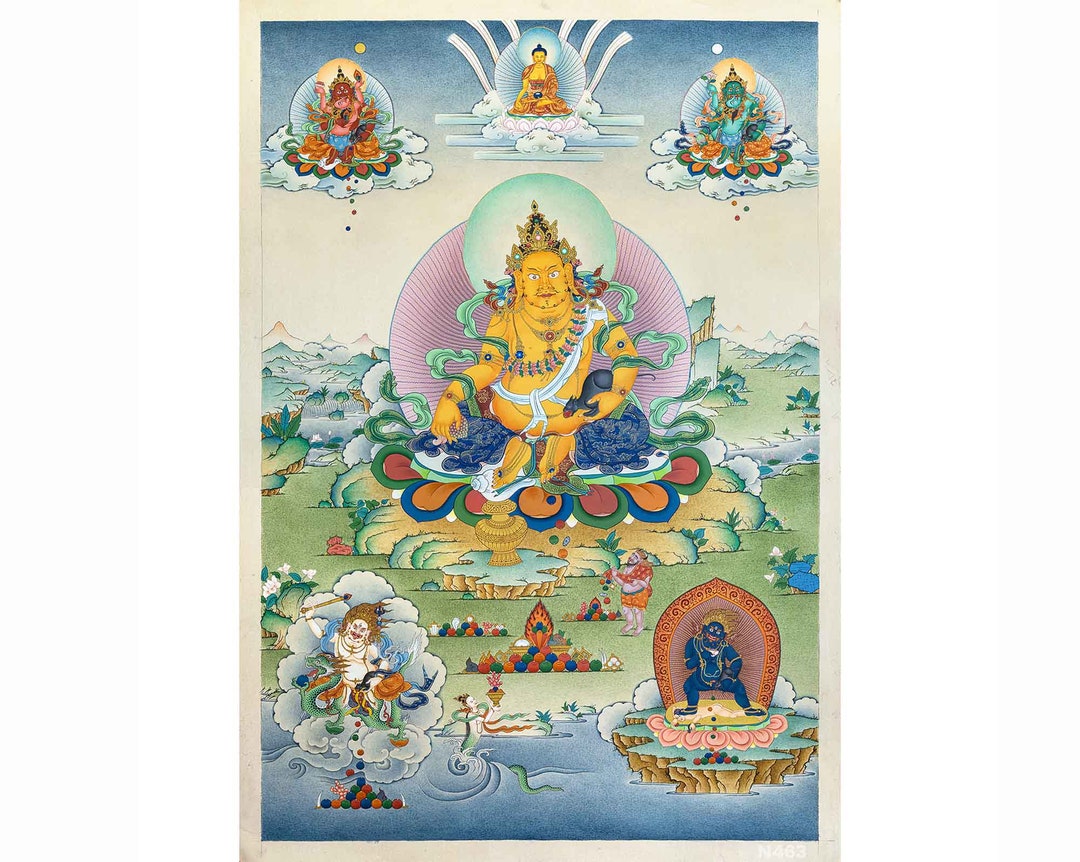 Dzambala Thangka Painting: Deity of Wealth, Giclée Canvas Print - Etsy