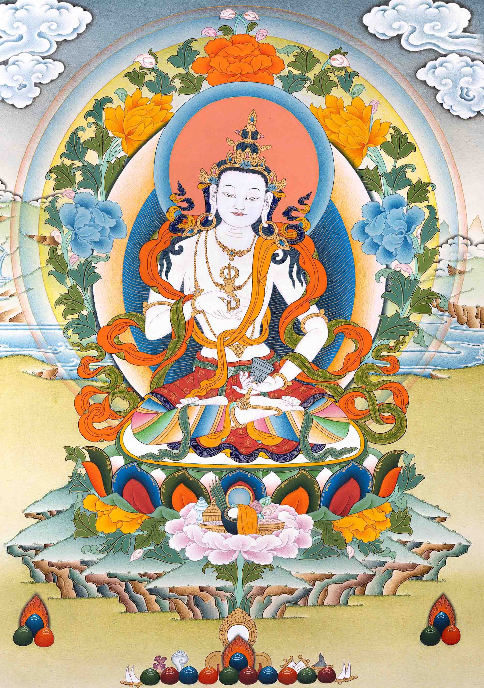 Vajrasattva in Tibetan Buddhist Thanka Painting I Refined - Etsy