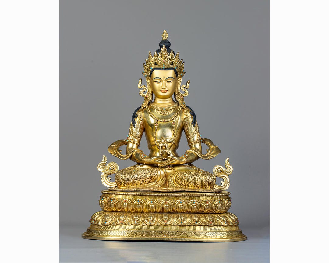 Statue of Amitayus Buddha in Serene Meditative Posture I Handcrafted I ...