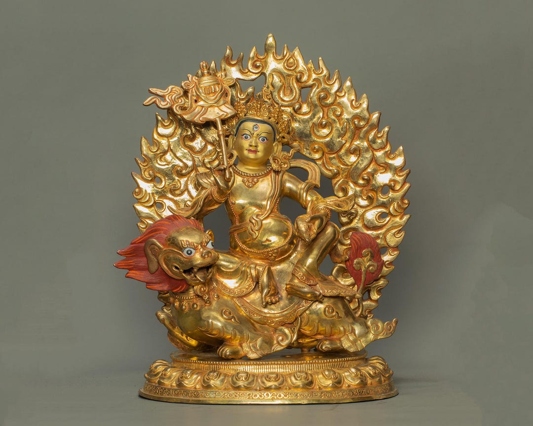 Handcrafted Dzambala Statue: 24k Gold Gilded, Buddhist God of Wealth - Etsy