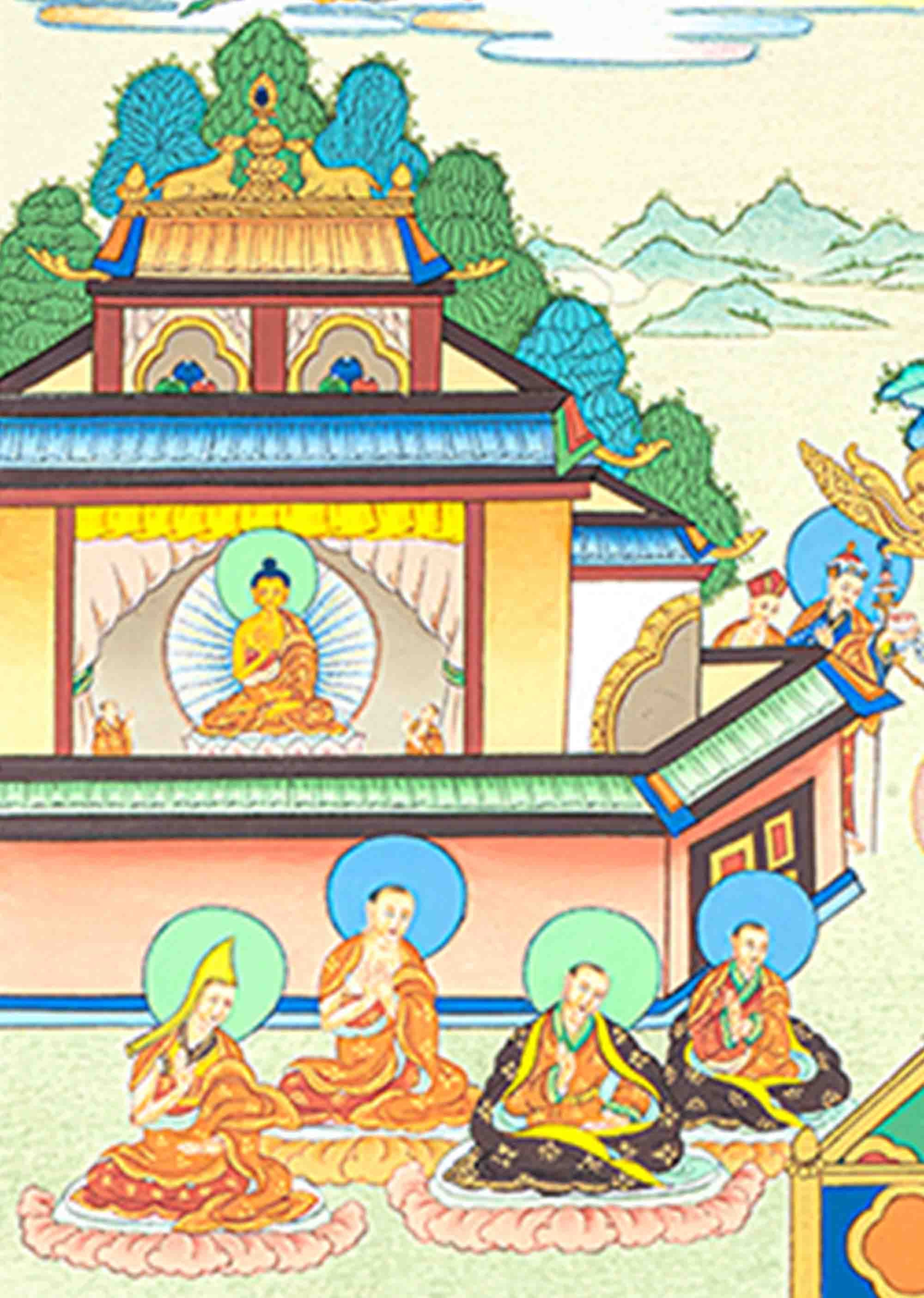 Amitabha Pureland, Sukhavati Realm of Amitabha Buddha in Traditional ...