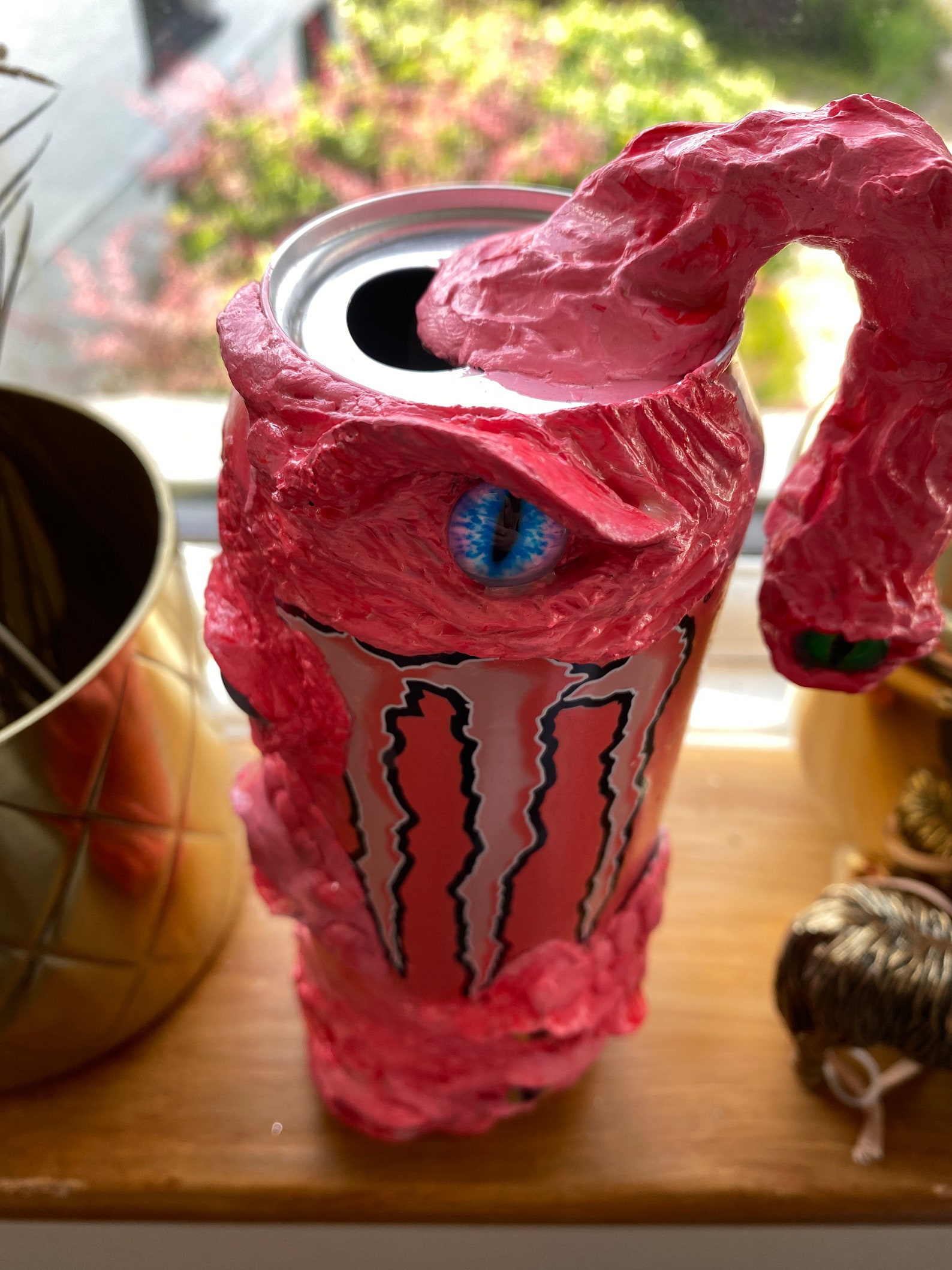 Monster Can Pink Eyeballs Edition Monster Energy Clay Art | Etsy