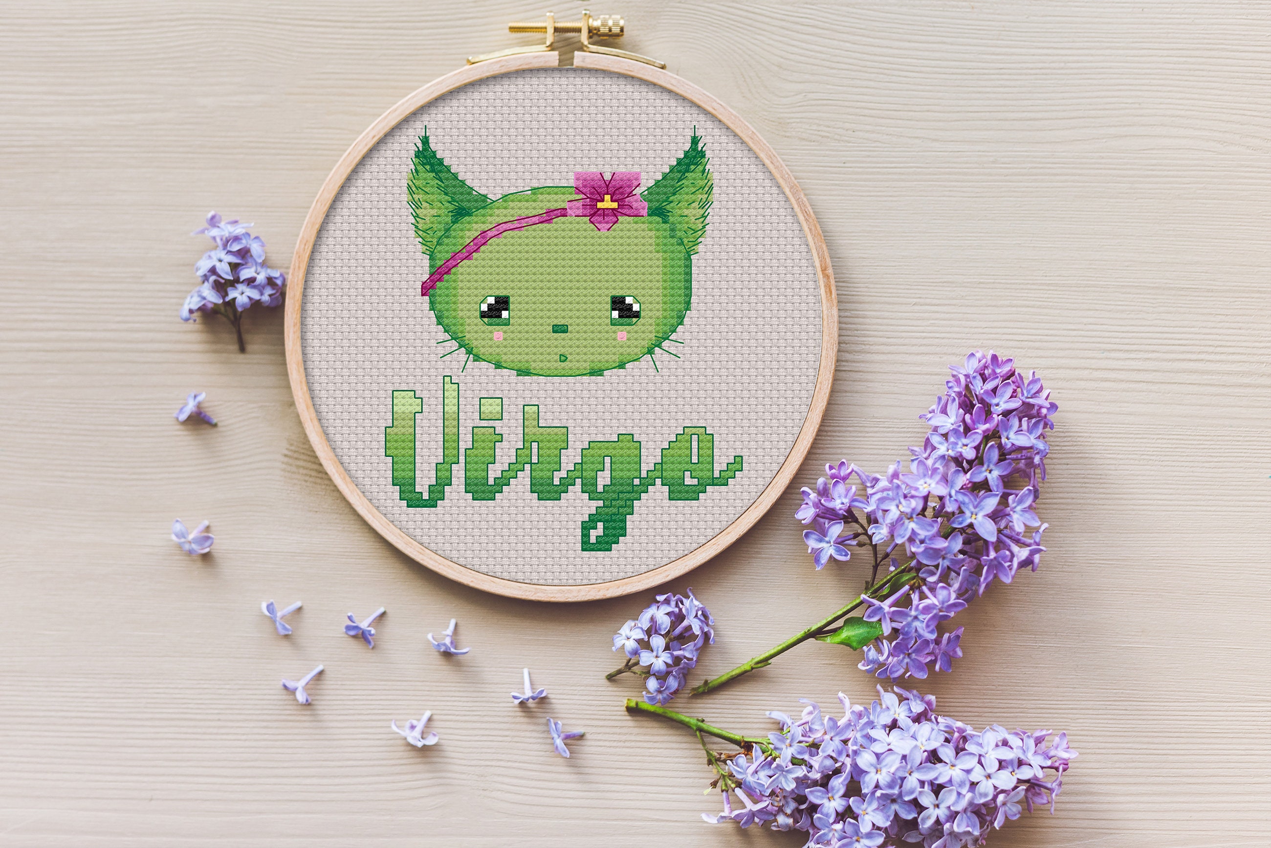 Kawaii Zodiac, Virgo Star Sign Cross Stitch Pattern instant Download ...
