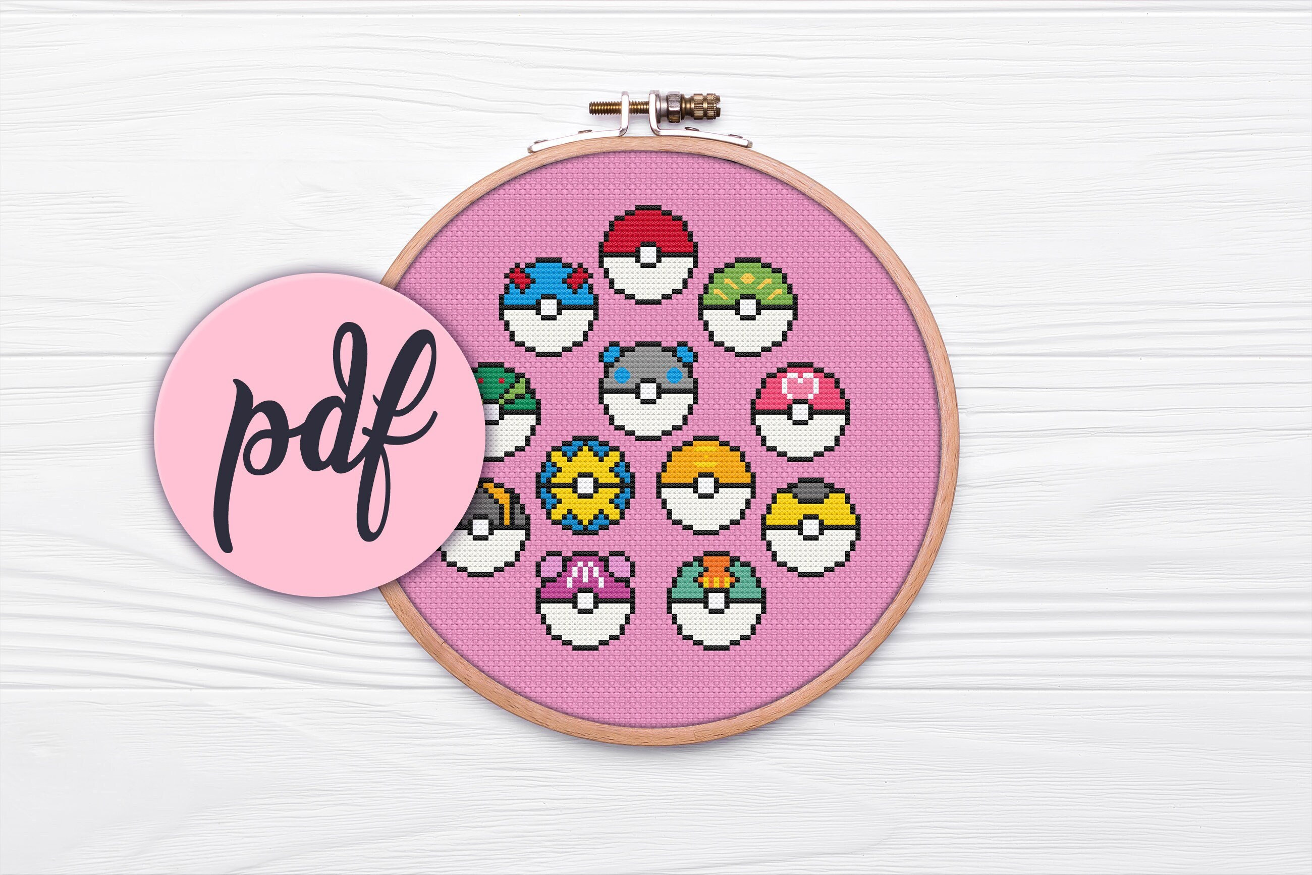 Poké Ball Collection - Cross Stitch Pattern (instant Download PDF) - Etsy