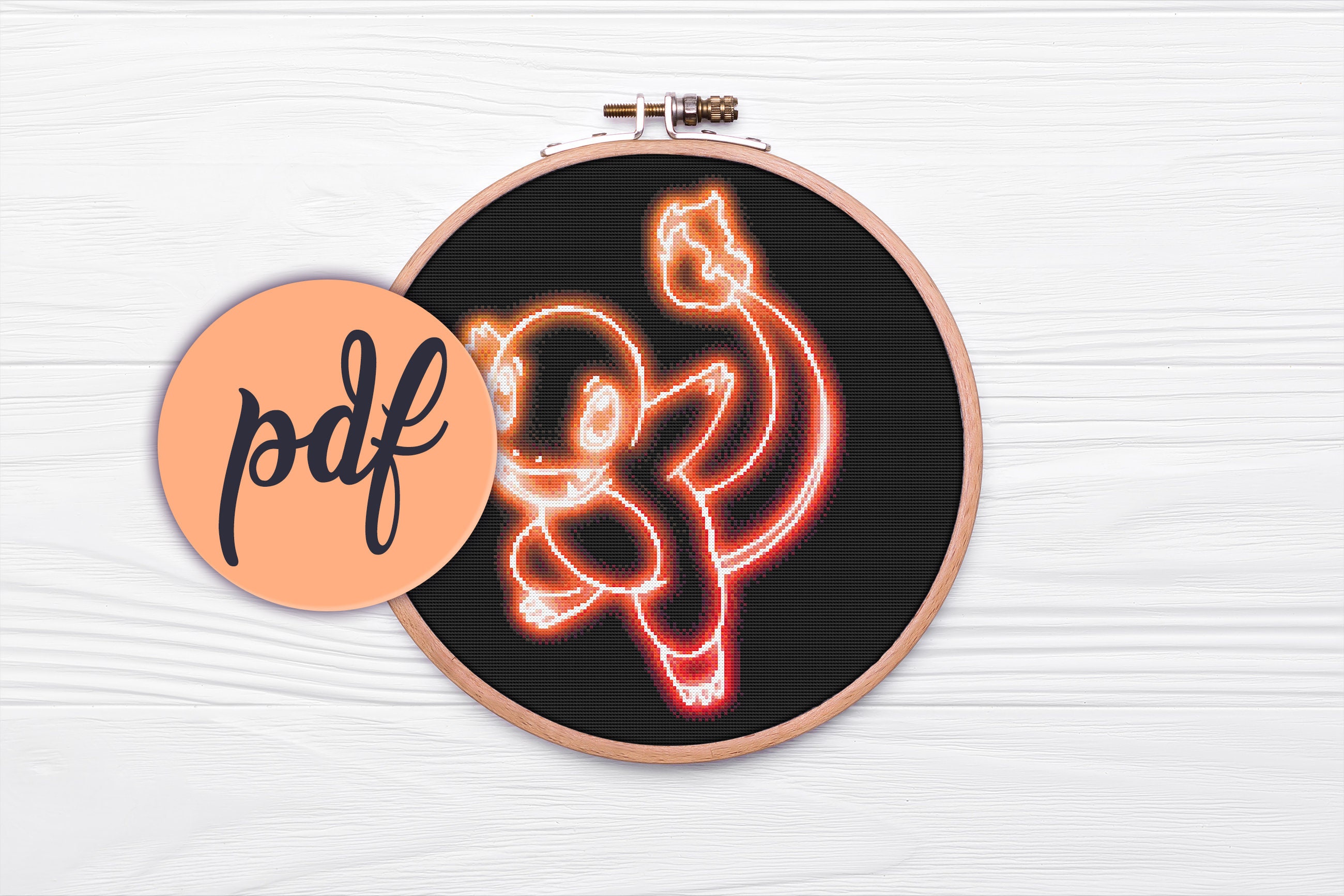 Neon Charmander Cross Stitch Pattern instant Download PDF - Etsy