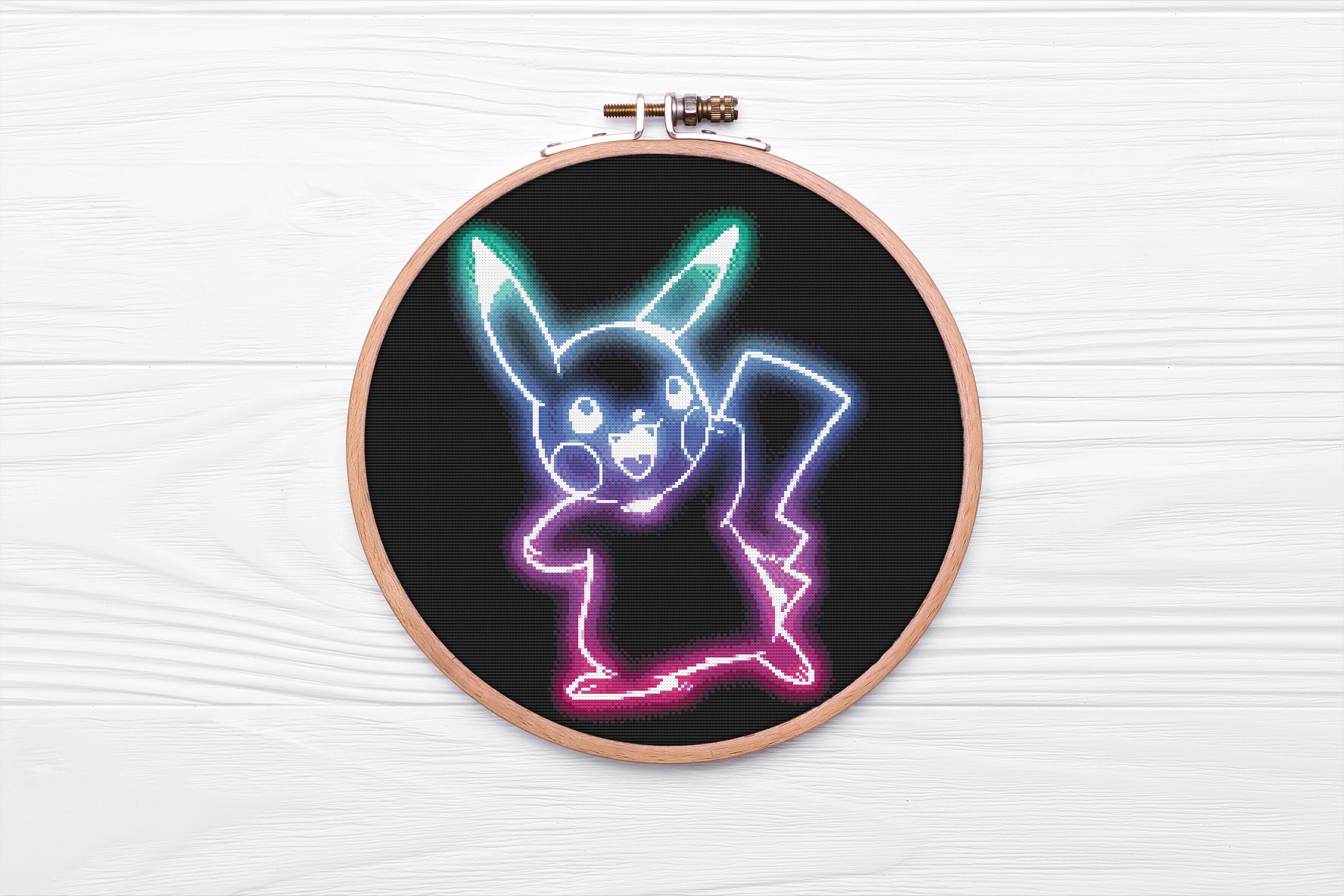 Neon Pikachu Cross Stitch Pattern instant Download PDF - Etsy