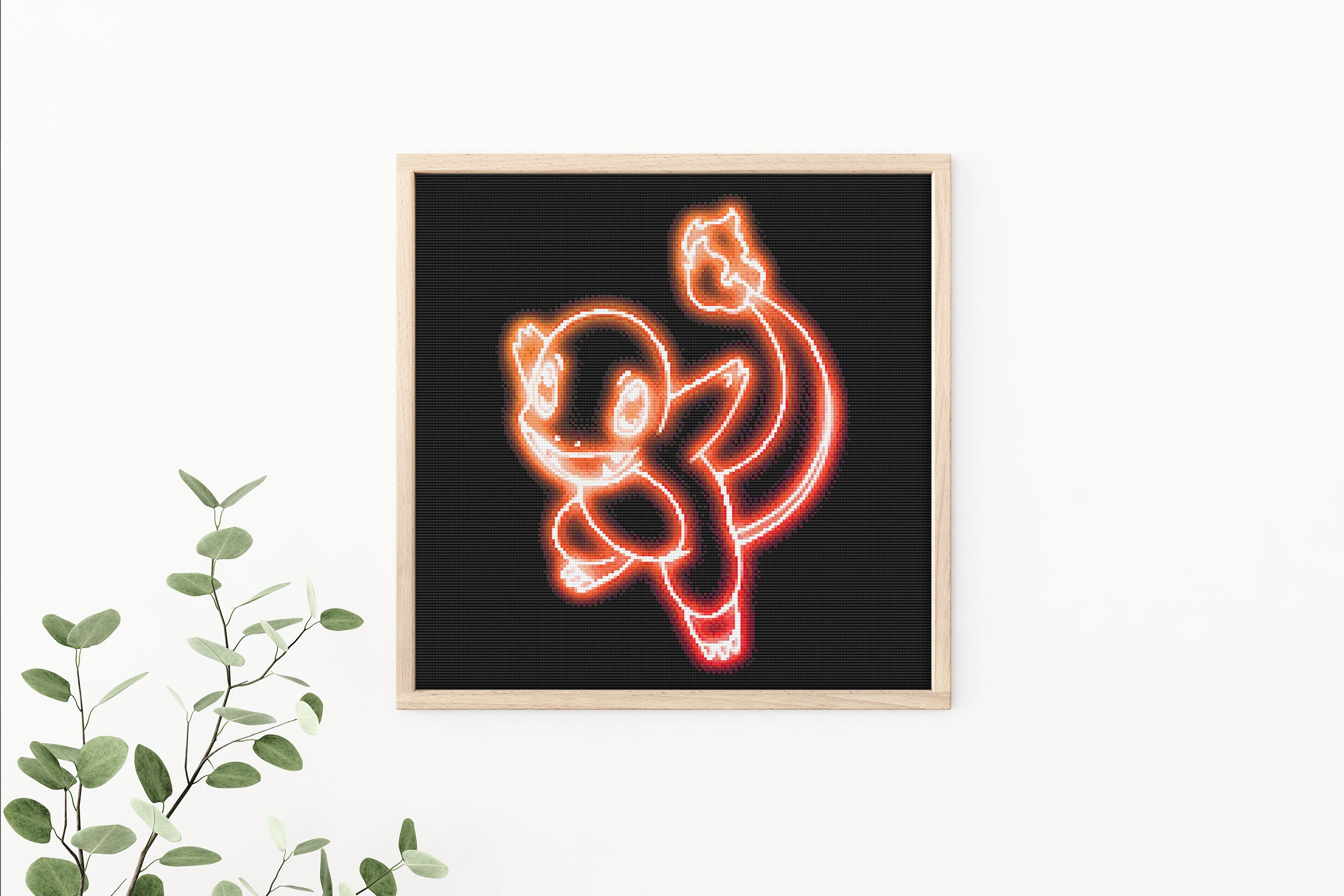 Neon Charmander Cross Stitch Pattern instant Download PDF - Etsy
