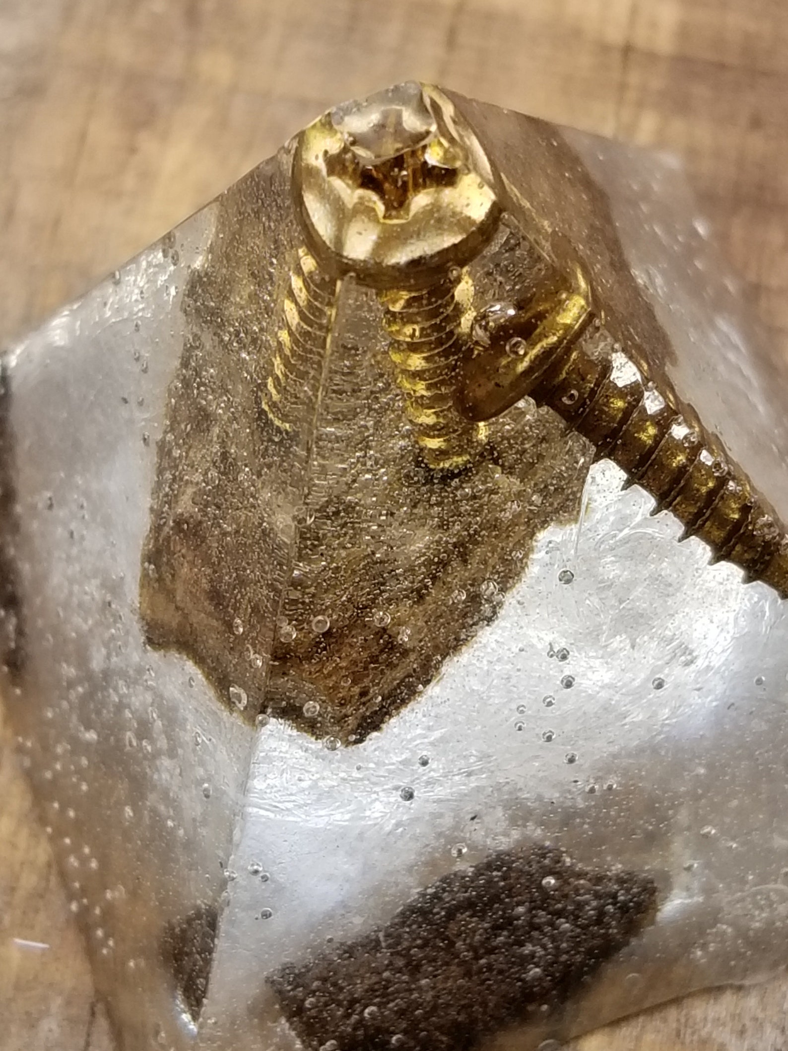 Resin Pyramid, Resin Art, Small Resin Pyramid, Wood and Nail Resin ...