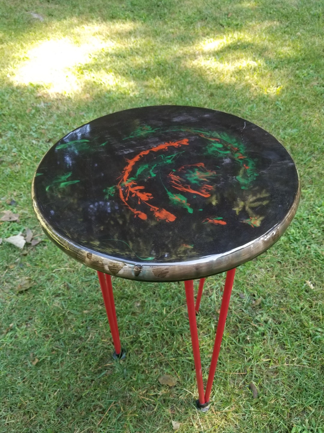 Resin Table, Resin Side Table, Resin Cocktail Table, Resin Painted ...