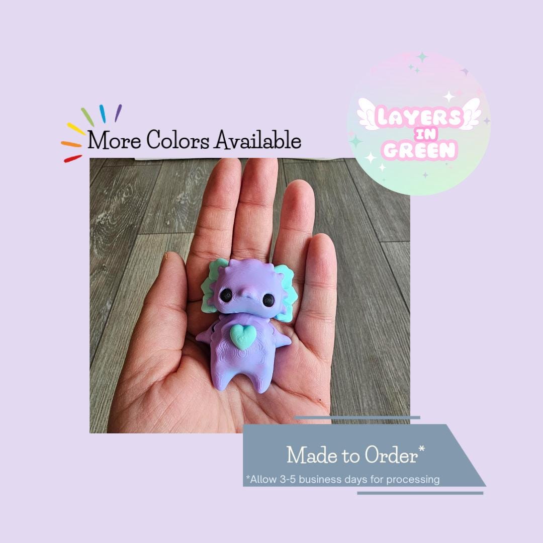Axolotl Pixie 3d Printed Fidget - Etsy