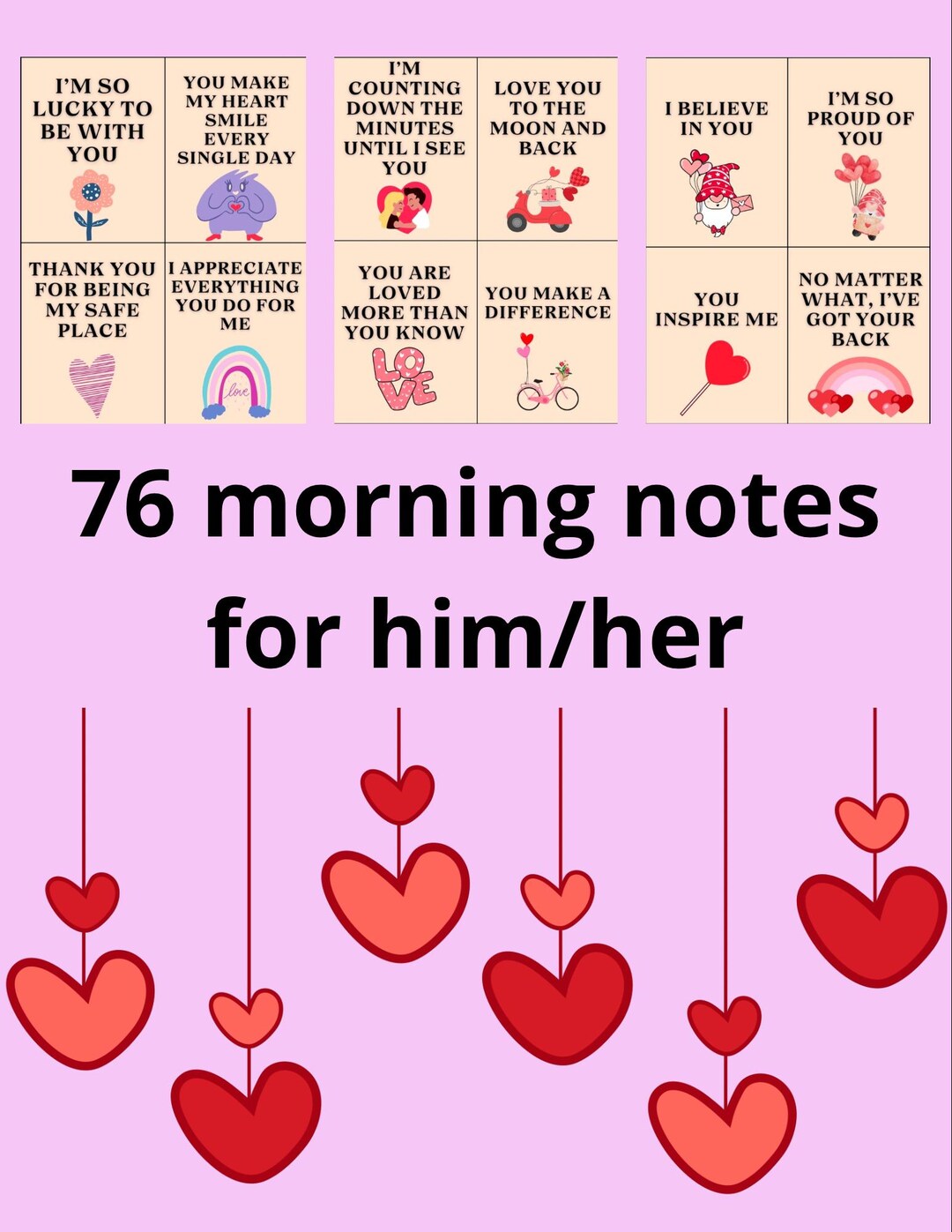 80 Lunchbox Notes for Husband, Printable Mini Love Notes for Him, Adult ...