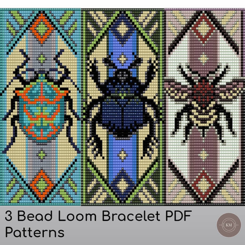 Set of 3 Bead Loom Bracelet PDF Pattern Instant Download - Etsy