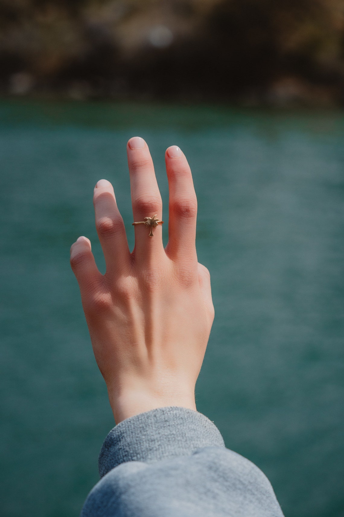 Palm Tree Ring 14K Gold Plated Palm Tree Ring Adjustable - Etsy