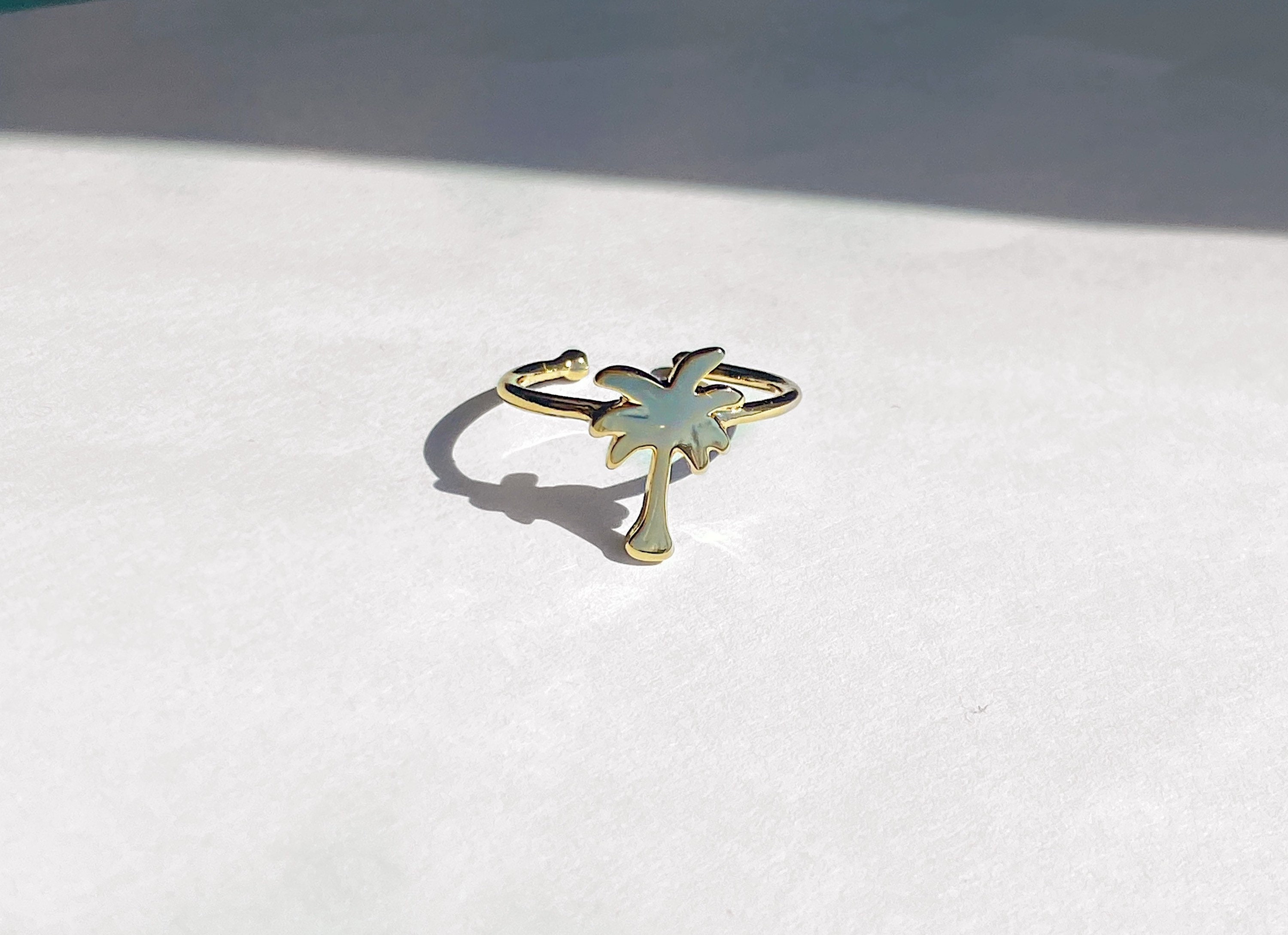 Palm Tree Ring 14K Gold Plated Palm Tree Ring Adjustable - Etsy