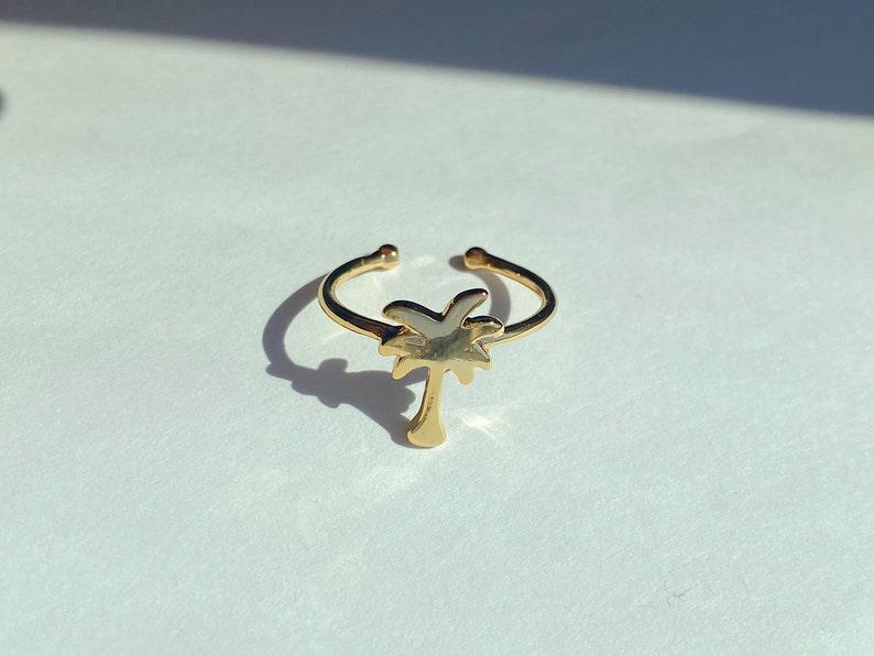 Palm Tree Ring 14K Gold Plated Palm Tree Ring Adjustable - Etsy