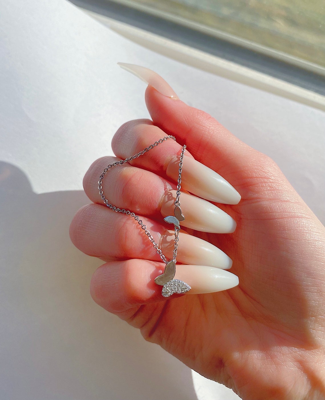 Silver Mini Butterfly Pendant Big Small Butterfly Necklace for Women - Etsy