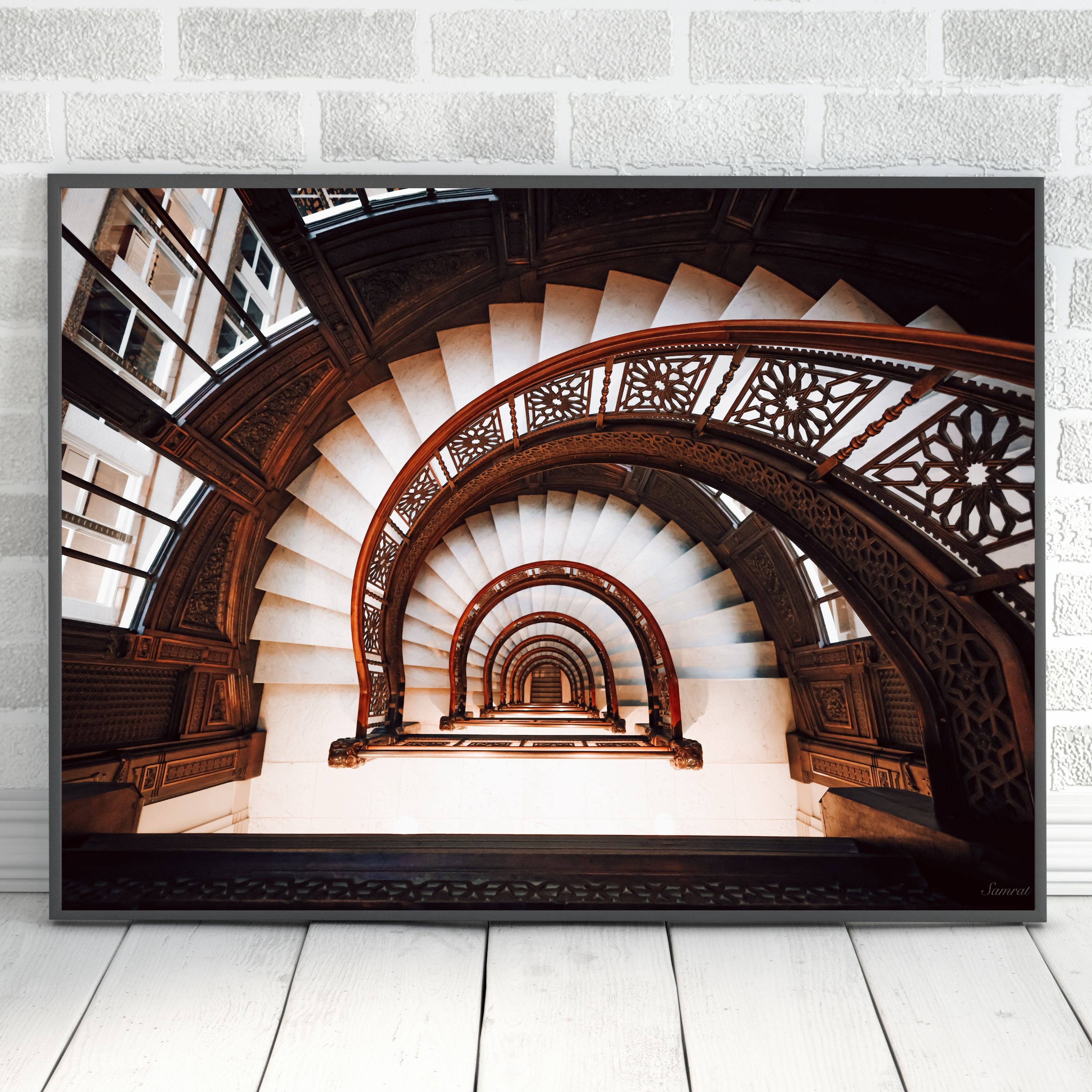 Contemporary Abstract Staircase Photo Art Print, Modern Home Decor ...