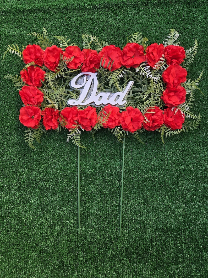 Dad Flower Cemetery Decoration Sign Memorial Flower Headstone Monument ...
