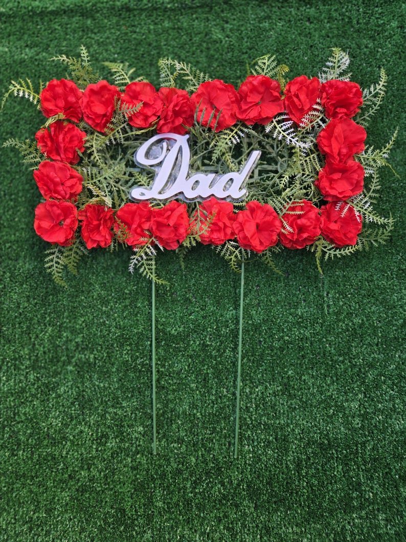 Dad Flower Cemetery Decoration Sign Memorial Flower Headstone Monument ...