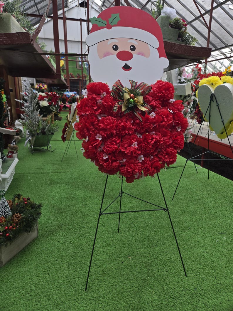 Santa Cemetery Decoration With Metal Stand - Etsy