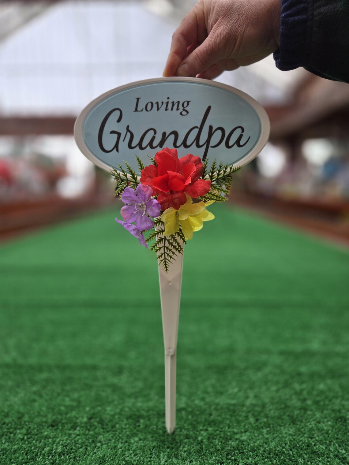 Grandpa Cemetery Flower Decoration in Loving Memory Oval Grandfather ...