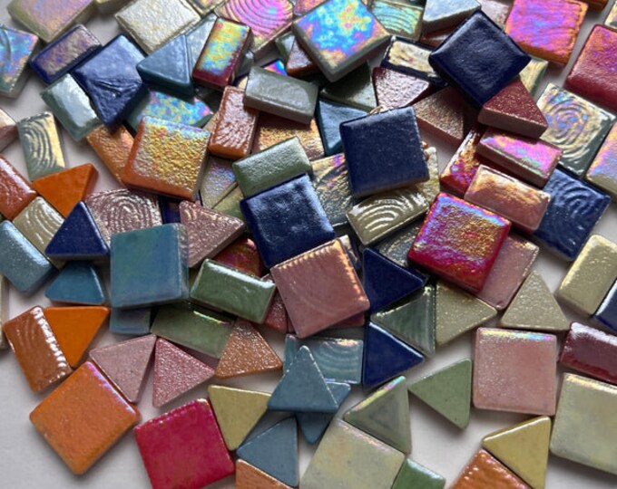 Ceramic Tiles - Iridescent Shapes Mosaic Tiles - Tiles for Mosaic - Etsy