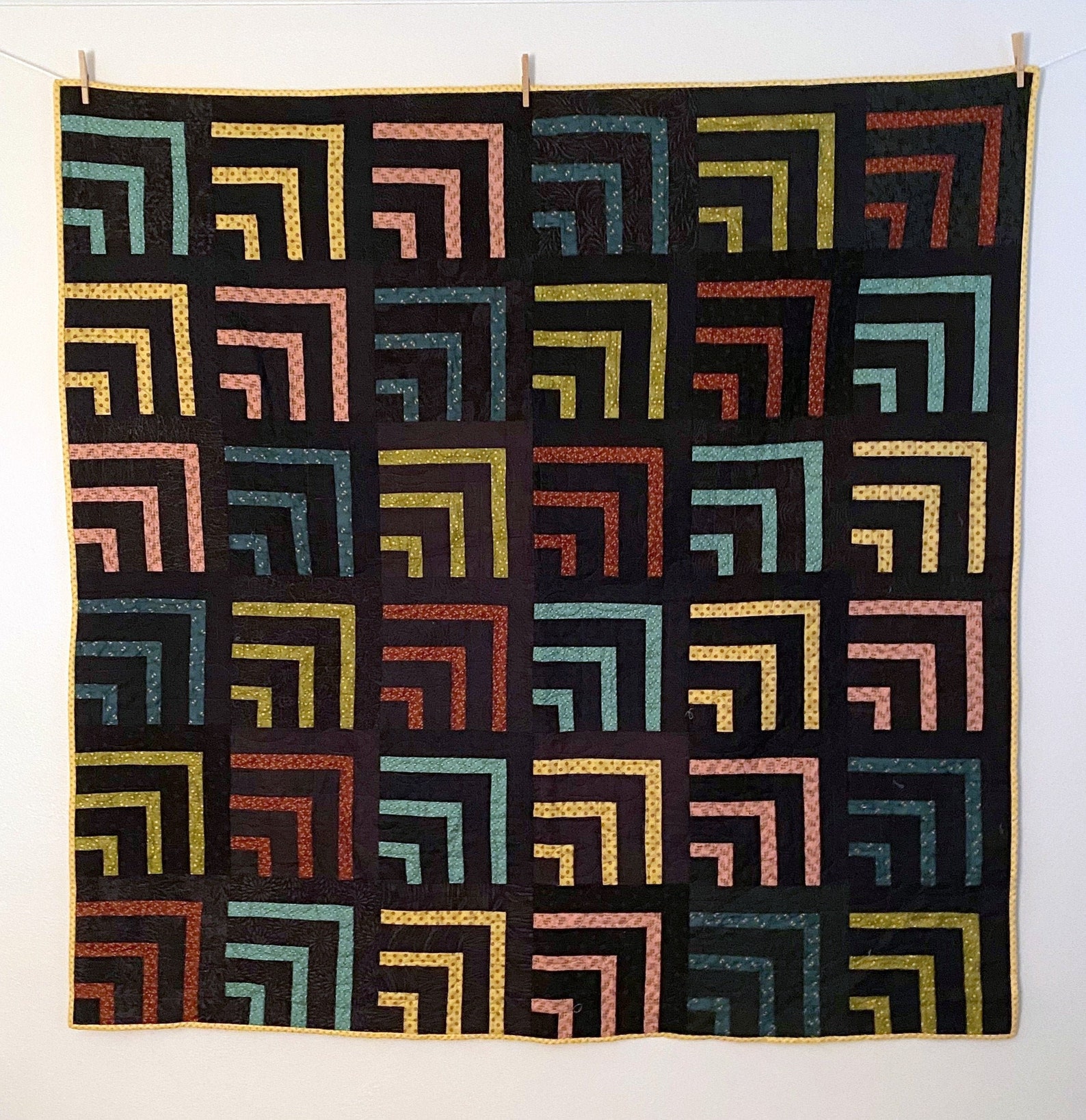 Ebony & Onyx Patchwork Quilt, Throw Size - Etsy