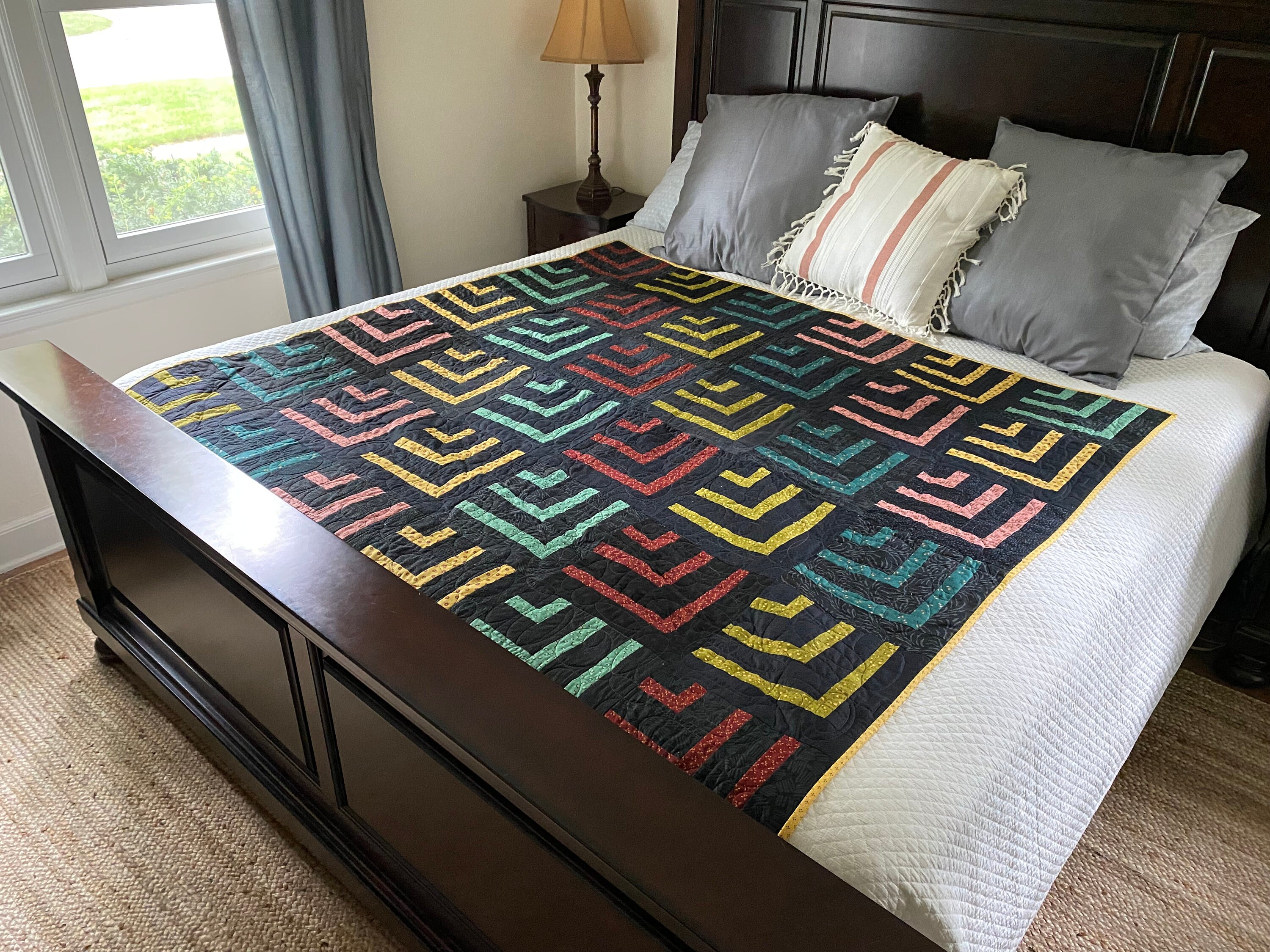 Ebony & Onyx Patchwork Quilt, Throw Size - Etsy