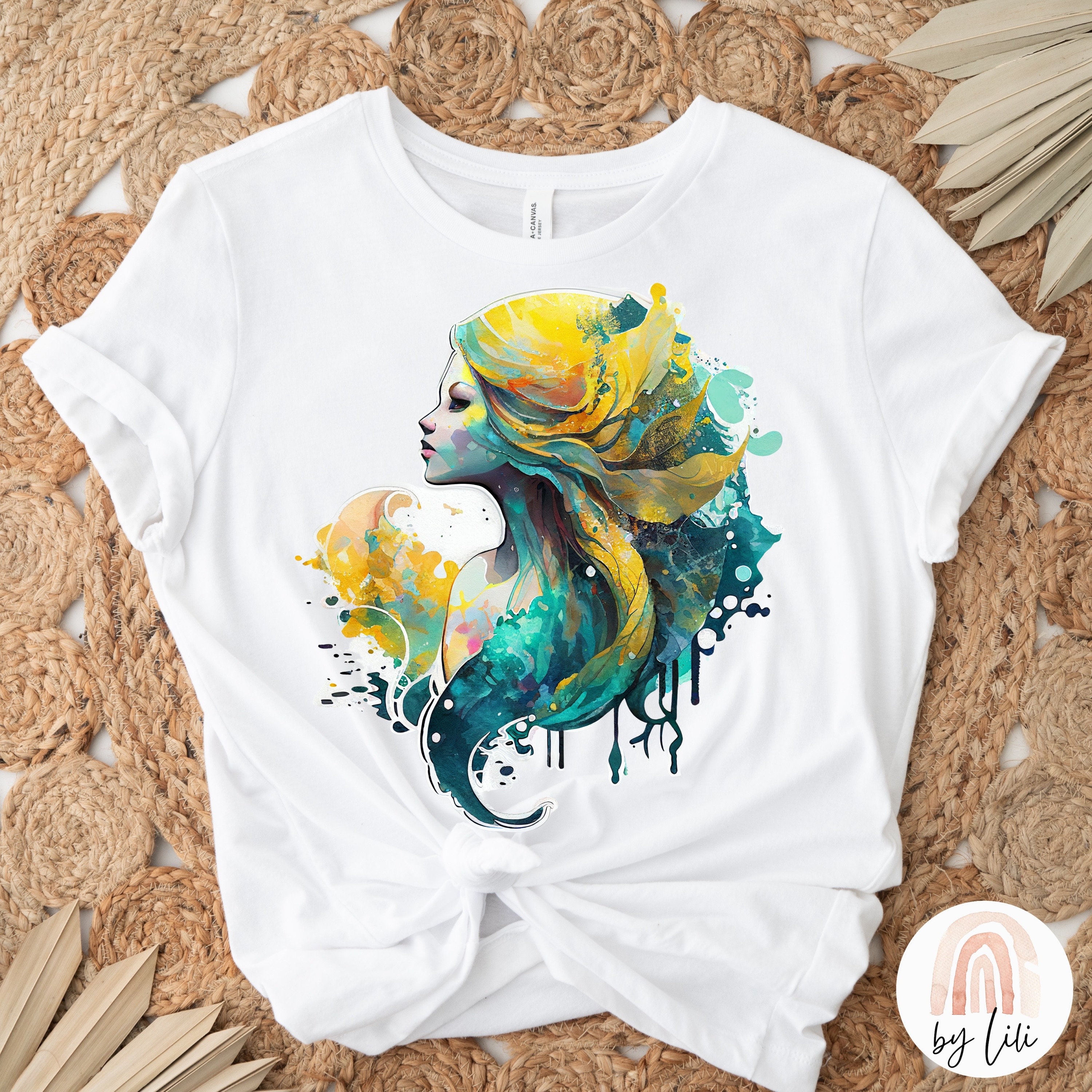 Mermaid PNG, Mermaid Sublimation Design, Watercolor Mermaid Sublimation ...