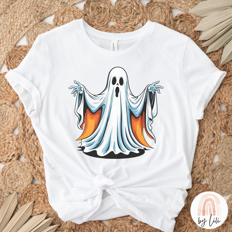 Ghost PNG, Ghost Sublimation Design for T-shirt, Retro Ghost PNG ...