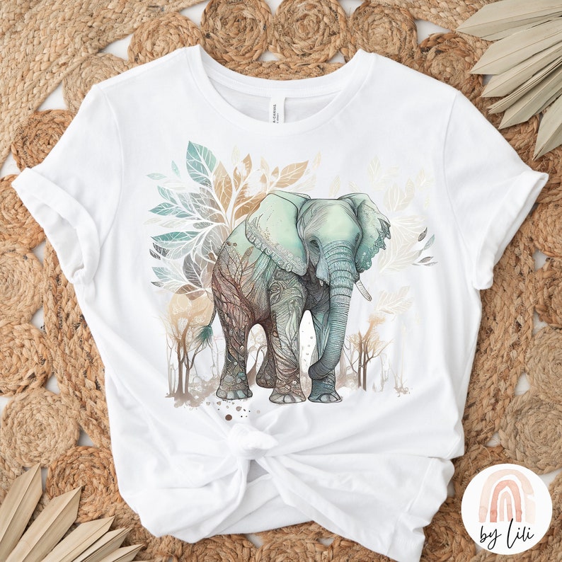 Elephant PNG, Boho Sublimation Design for T-shirt, Elephant Clipart ...