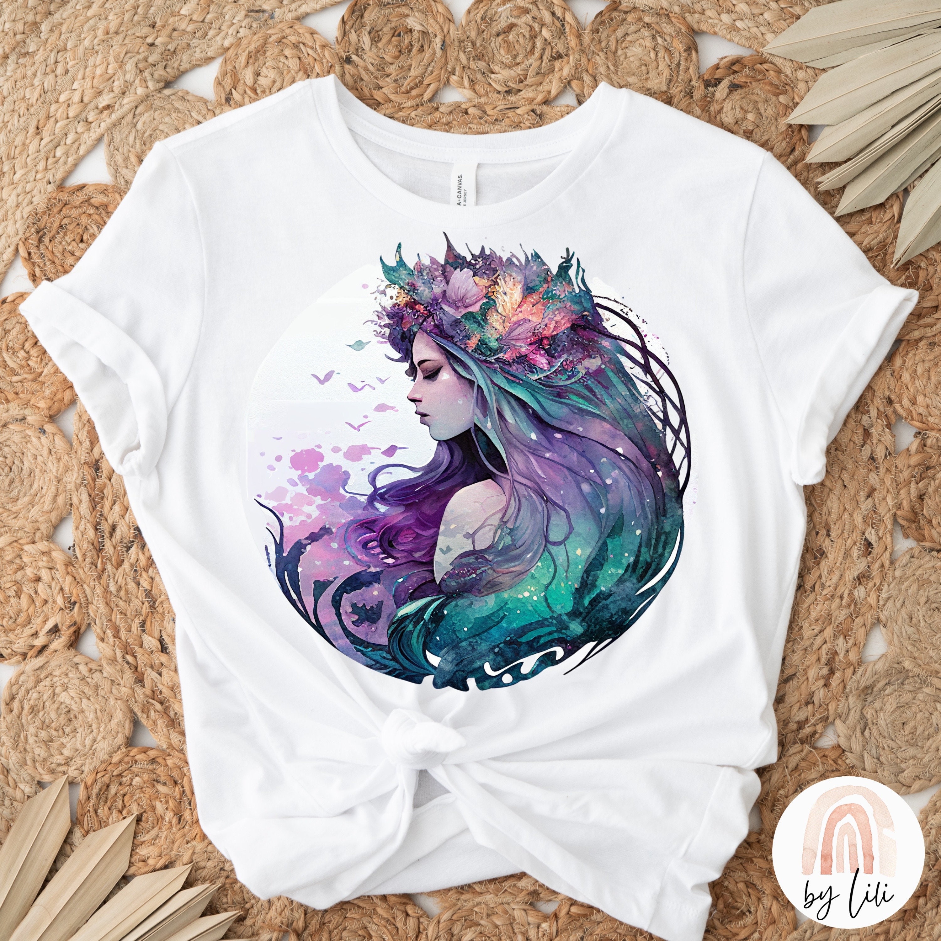 Mermaid PNG, Mermaid Sublimation Design, Watercolor Mermaid Sublimation ...