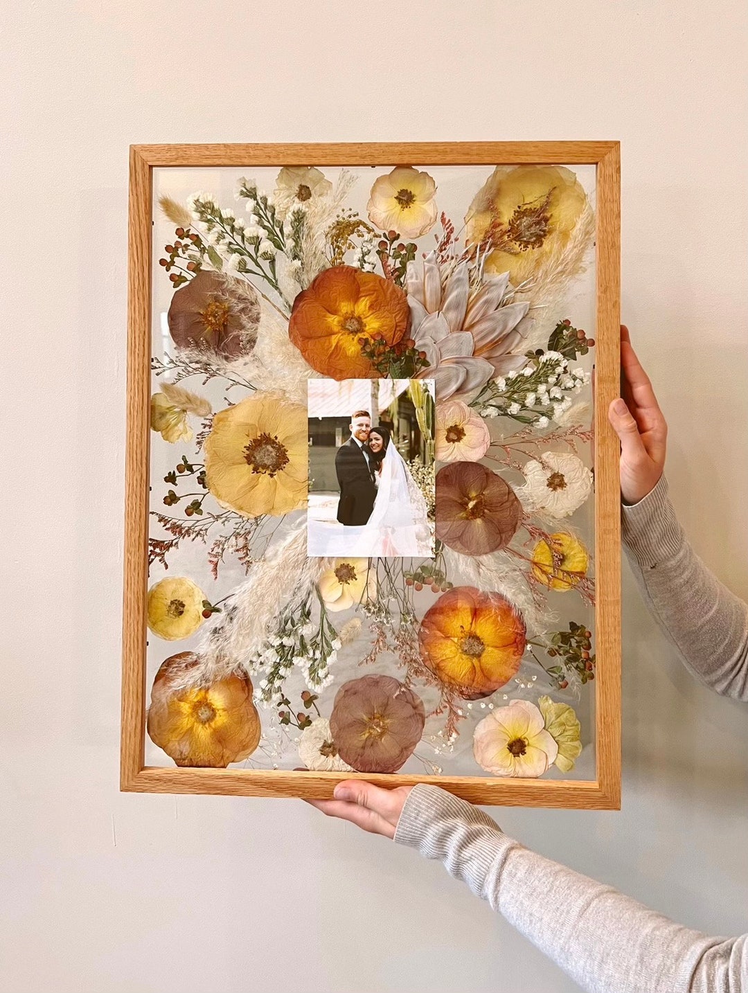 Custom Pressed Flower Frame - Wedding Flowers or Other Event Flowers - Etsy