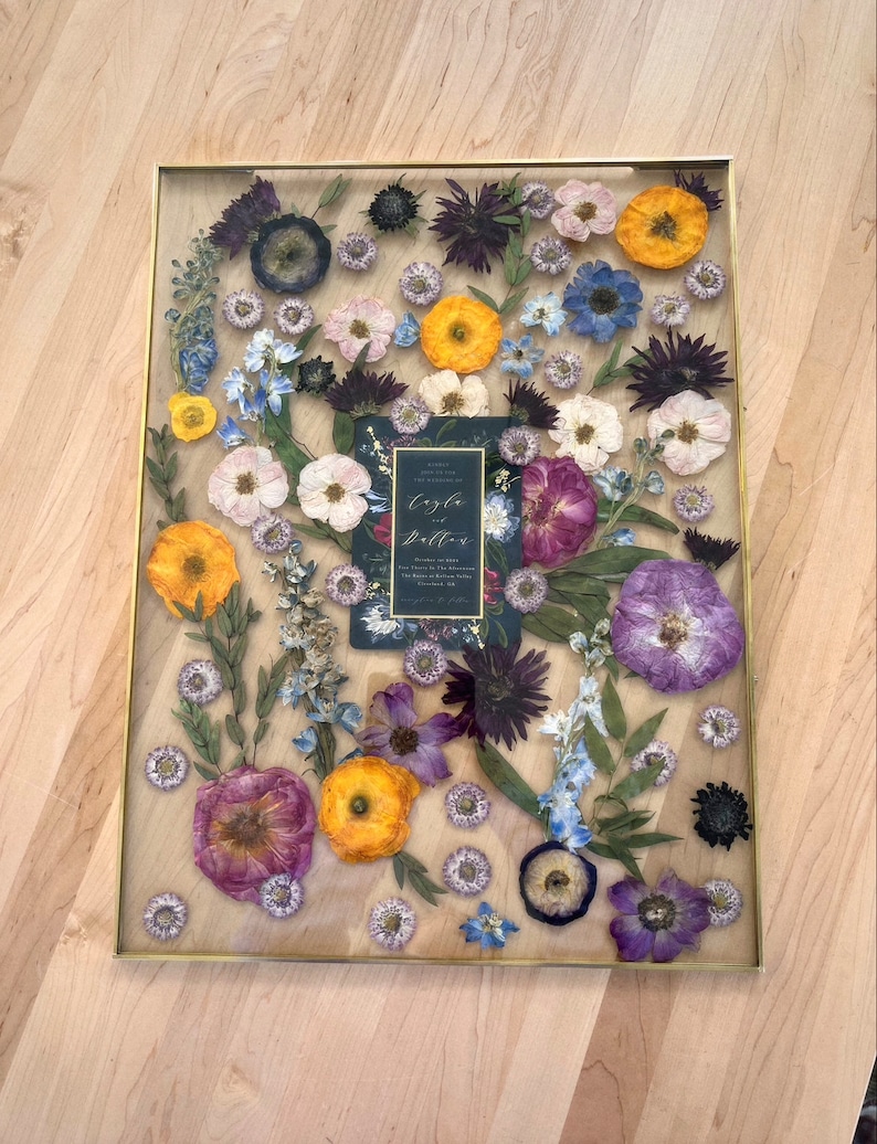 Custom Pressed Flower Frame - Wedding Flowers or Other Event Flowers ...