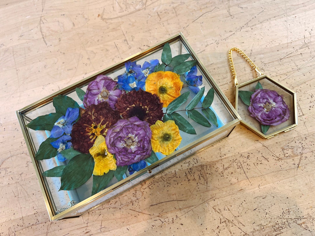 Custom Pressed Flower Jewelry Box - Wedding Flower or Other Events - Etsy
