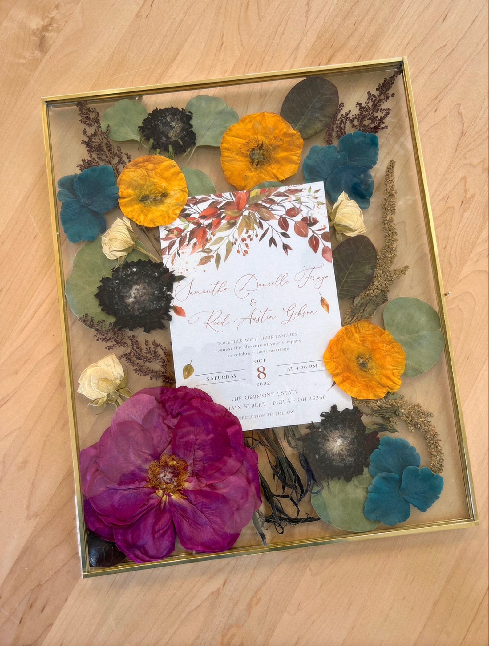 Custom Pressed Flower Frame Wedding Flowers or Other Event Flowers - Etsy