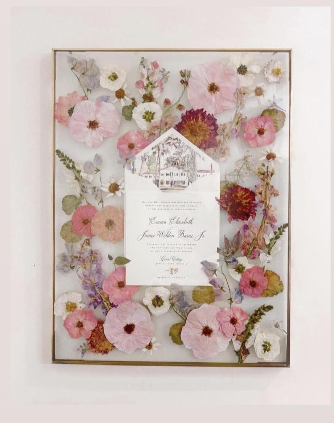 Custom Pressed Flower Frame - Wedding Flowers or Other Event Flowers - Etsy