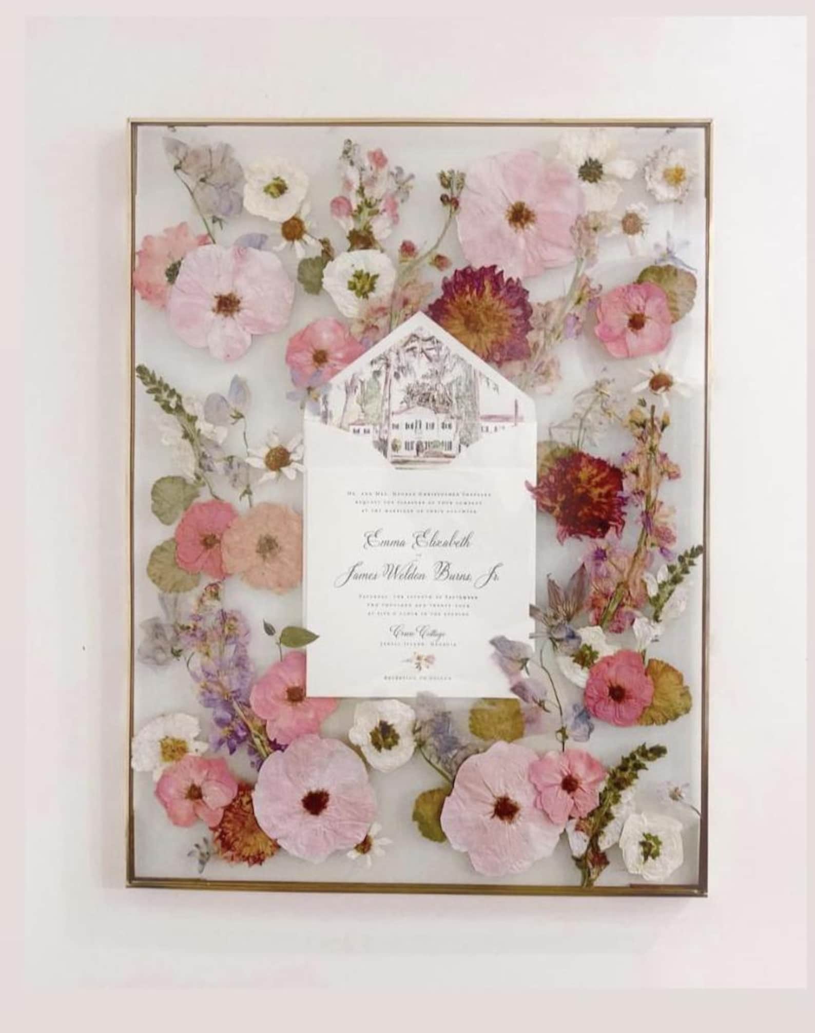 Custom Pressed Flower Frame - Wedding Flowers or Other Event Flowers - Etsy