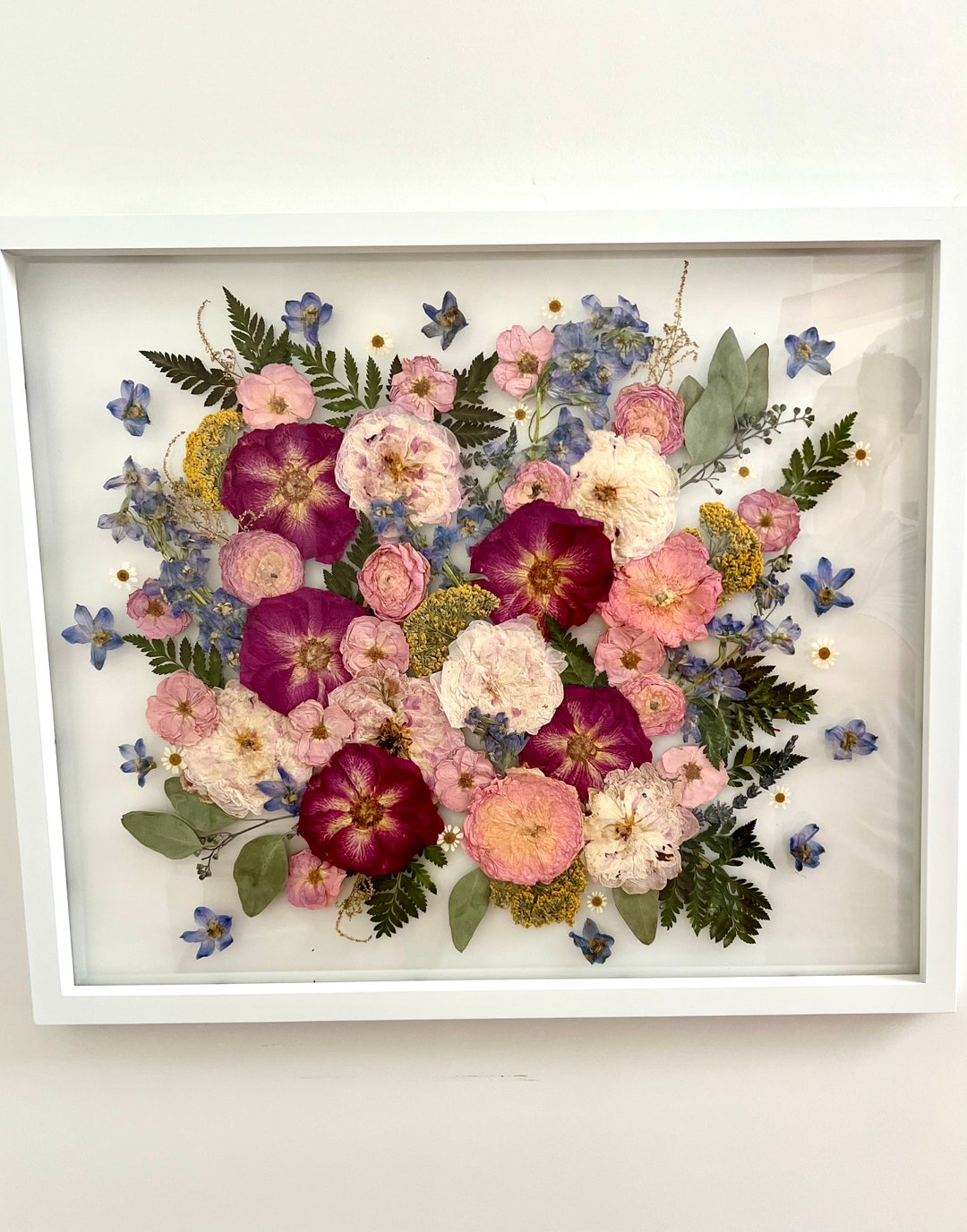 Custom Pressed Flower Frame - Wedding Flowers or Other Event Flowers - Etsy