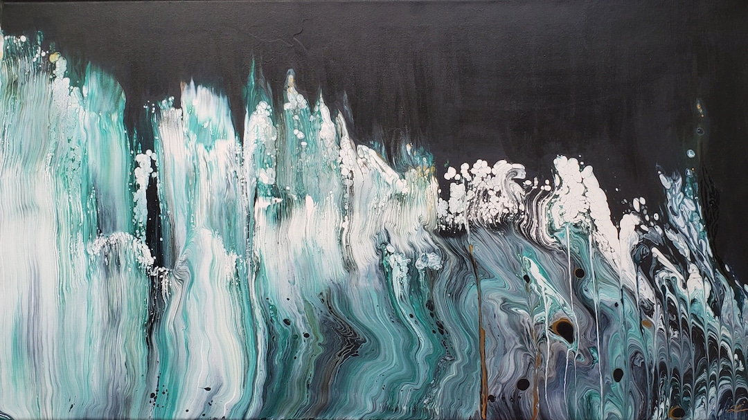 Abstract Painting. 18x32" Long Wall Art - Etsy