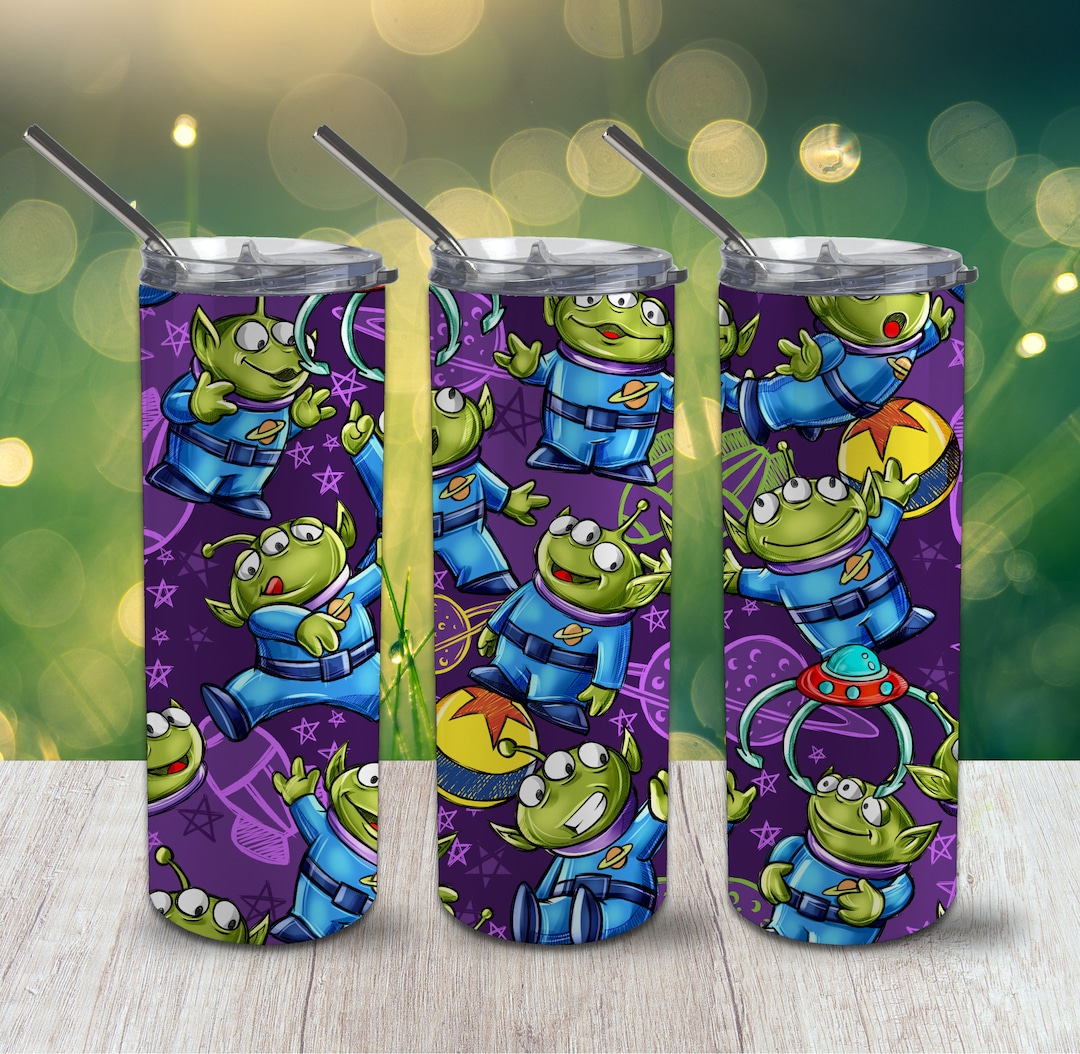 Green Tiny Aliens Skinny Tumbler 20oz Wrap PNG 300 DPI – Sublimation ...