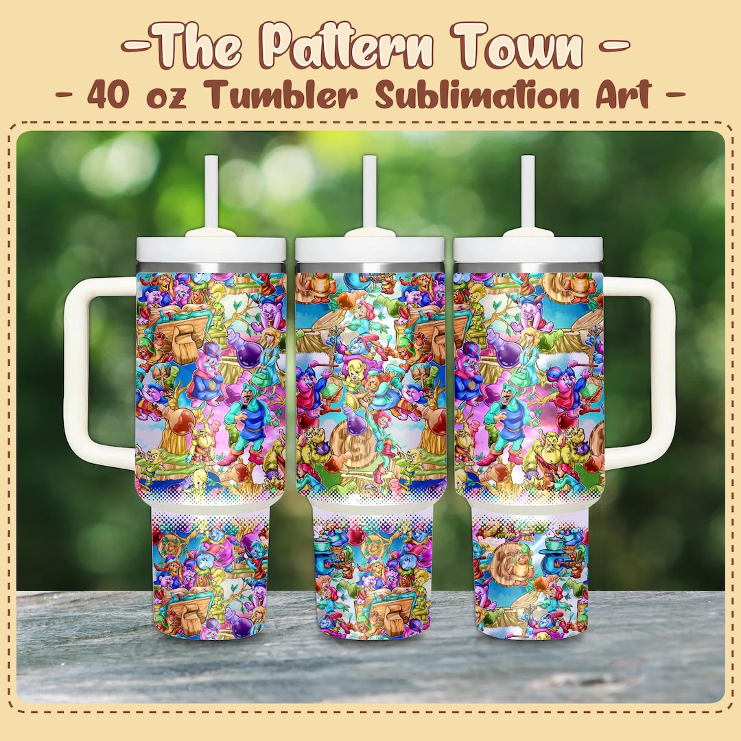 80's Medieval Bears Seamless Art (no AI) 40oz Tumbler Wrap PNG 300 DPI ...