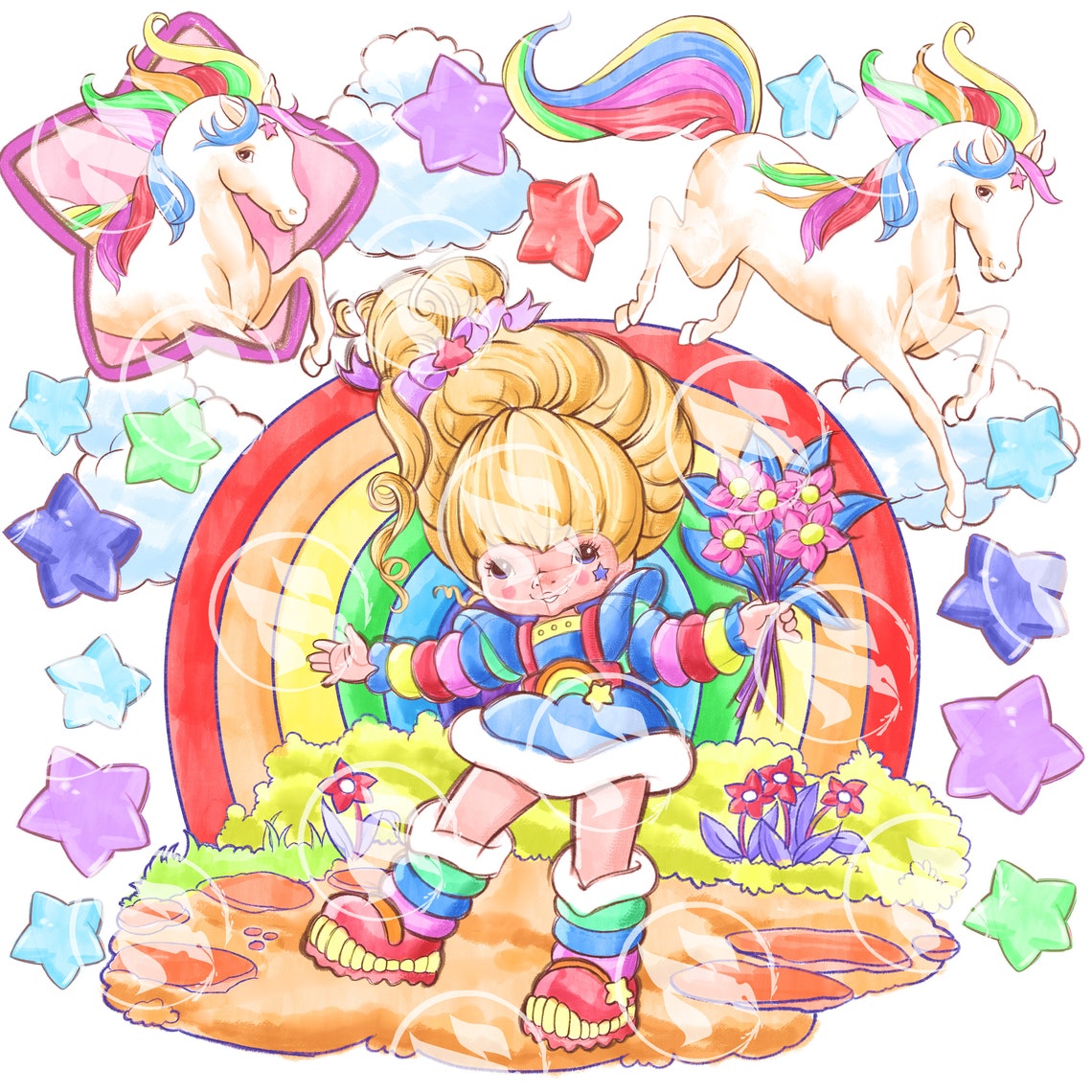 Rainbow Power 80's Girl Panel File - Etsy