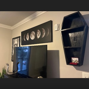 33 Inch Coffin Bookshelf, Goth, Spooky, Home Decor, Bookcase, Mystic ...