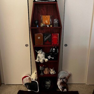 52 Inch Coffin Bookshelf, Goth, Spooky, Home Decor, Bookcase, Mystic ...